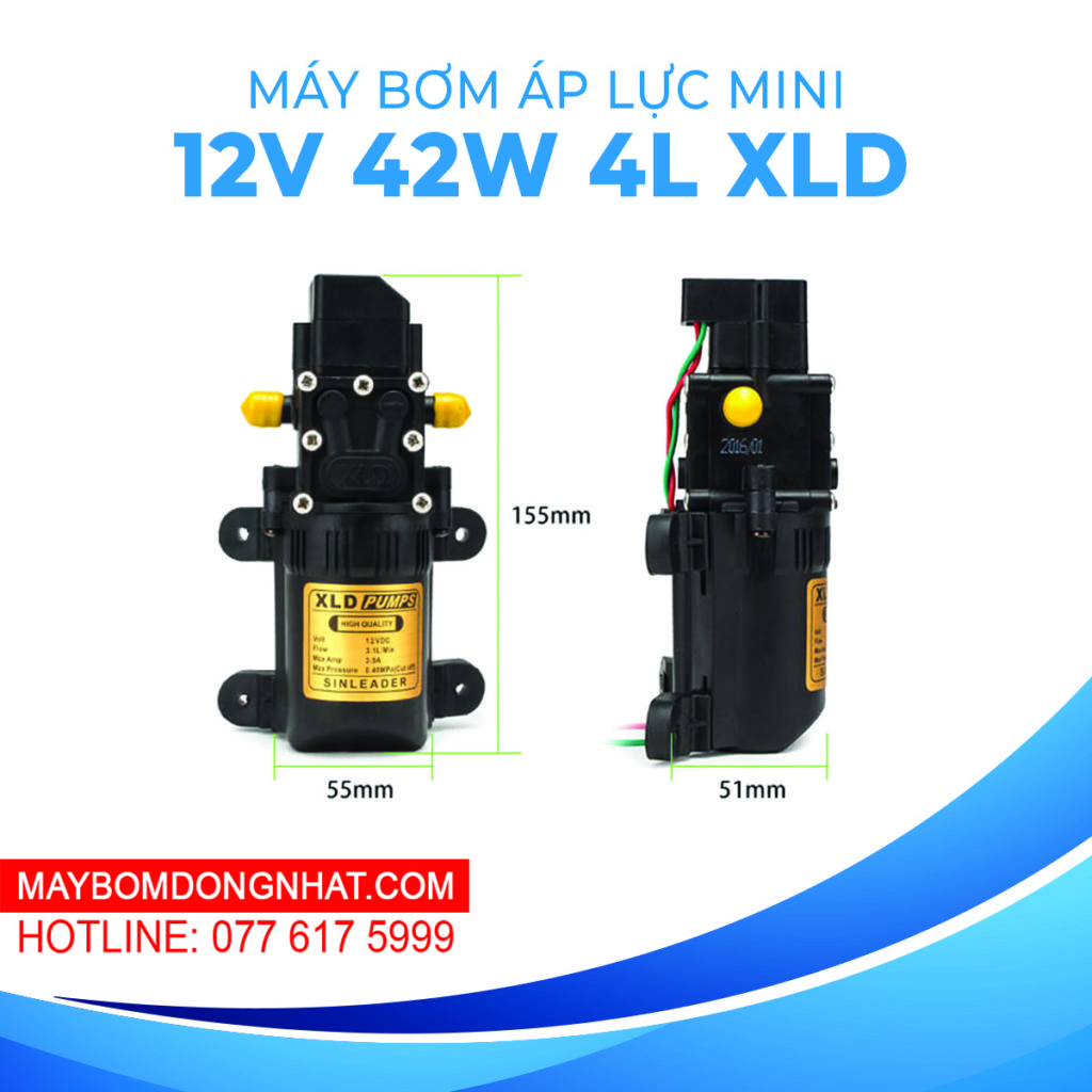 Máy Bơm Nước Mini Áp Lực XLD Pumps 12V 42W 4L Uy Tín Chất Lượng