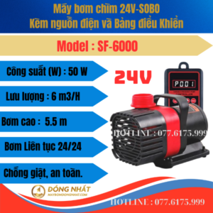 Máy bơm chìm SOBO SF-6000 -24V-50W-6m3/H-An toàn và chạy 24/24